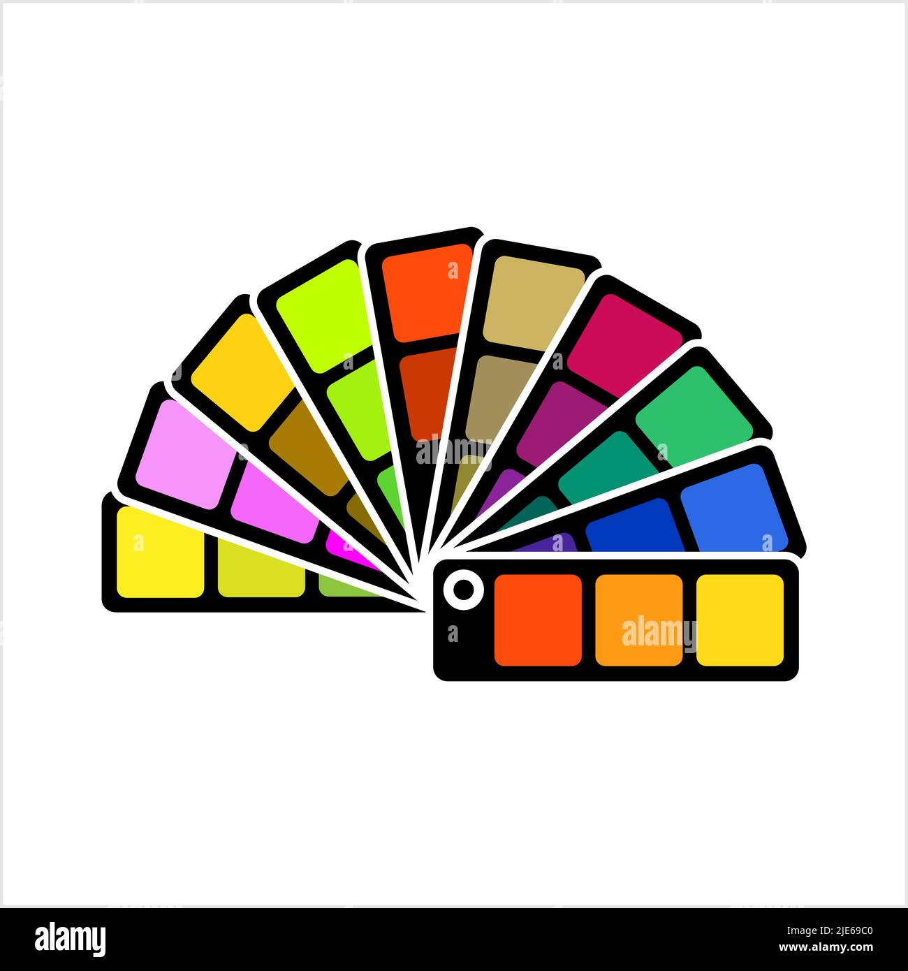 Color Sample Fan Card Icon Vector Art Illustration Stock Vector Image ...
