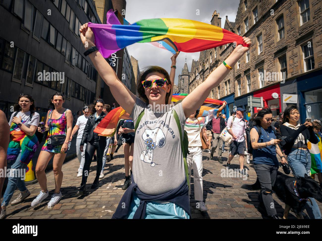 People Taking Part In The Pride Edinburgh 2022 Event In Edinburgh