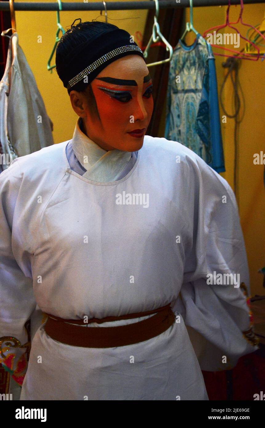 Thai act people of chinese descent makeup painting on face and wear ...