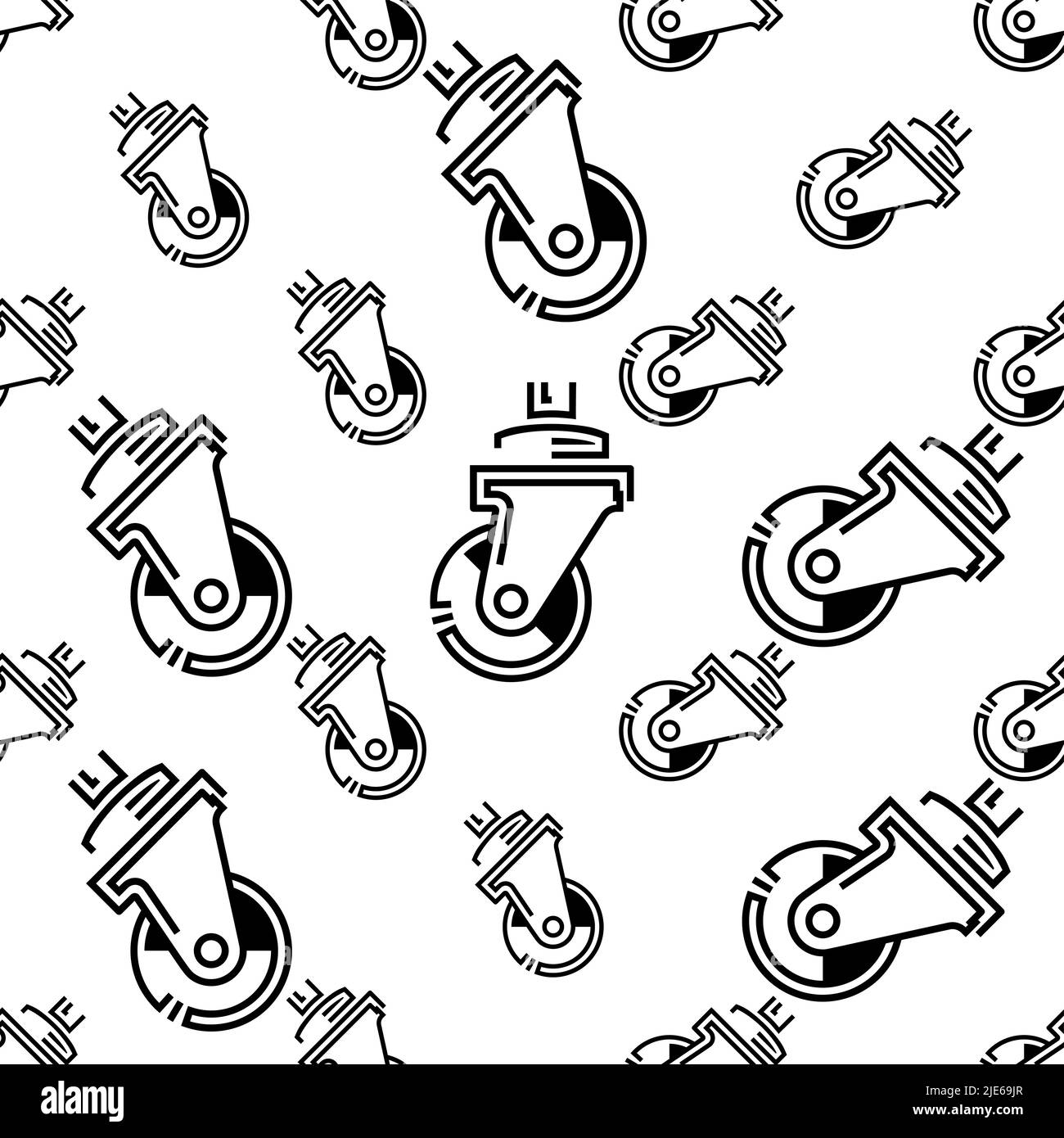 Caster Wheel Icon Seamless Pattern Vector Art Illustration Stock Vector ...