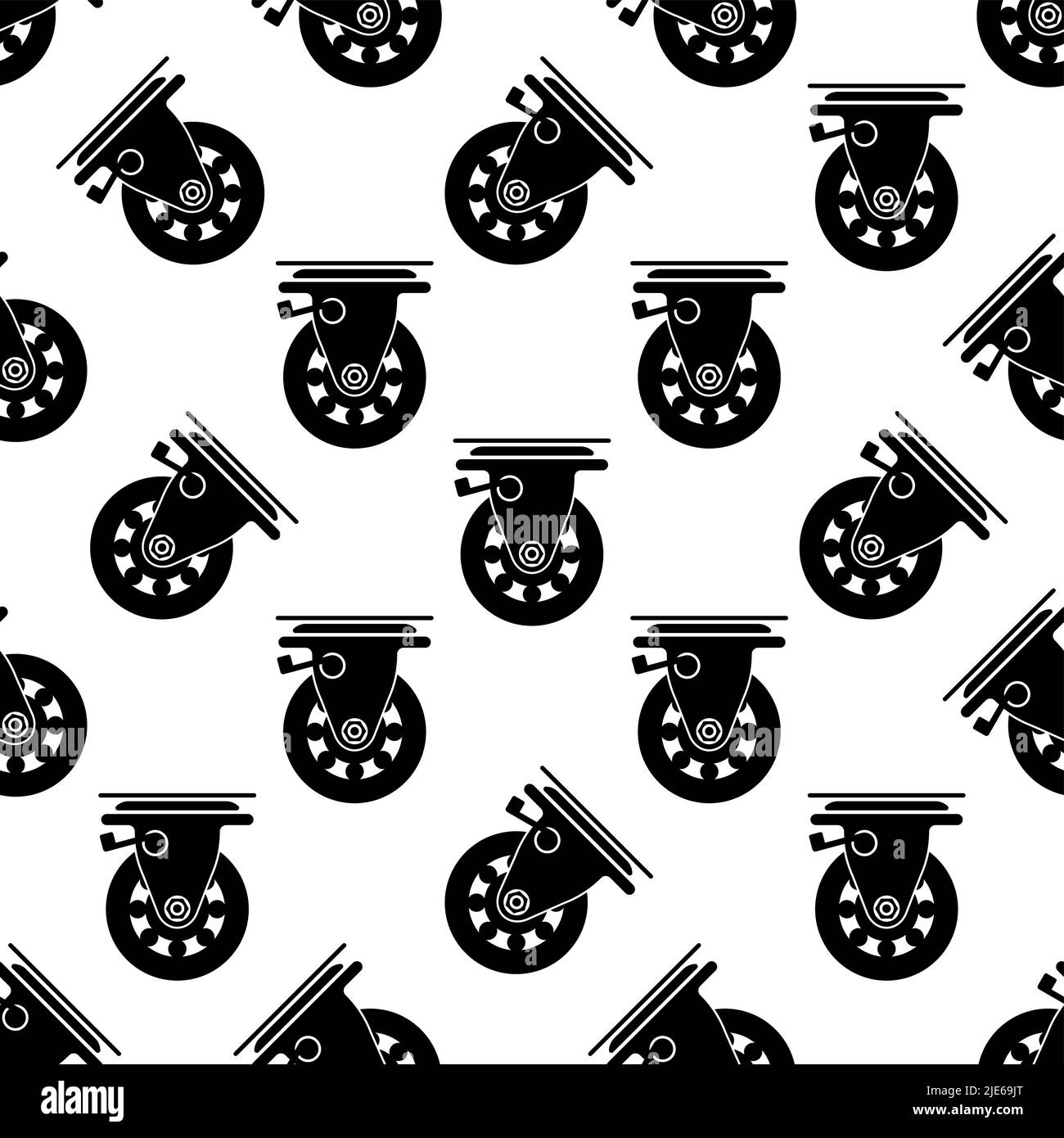 Caster Wheel Icon Seamless Pattern Vector Art Illustration Stock Vector ...