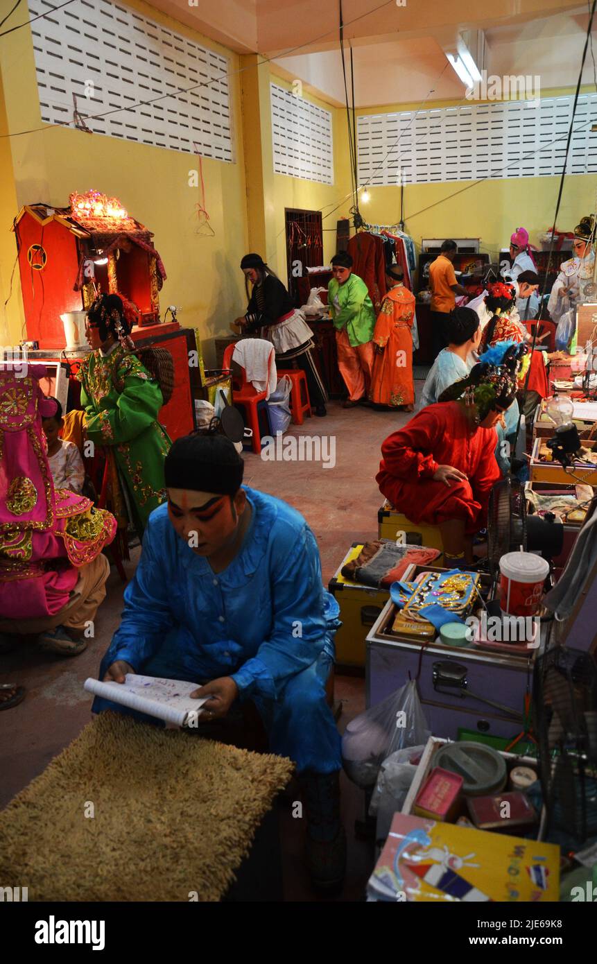 Thai act people of chinese descent makeup painting on face and wear ...