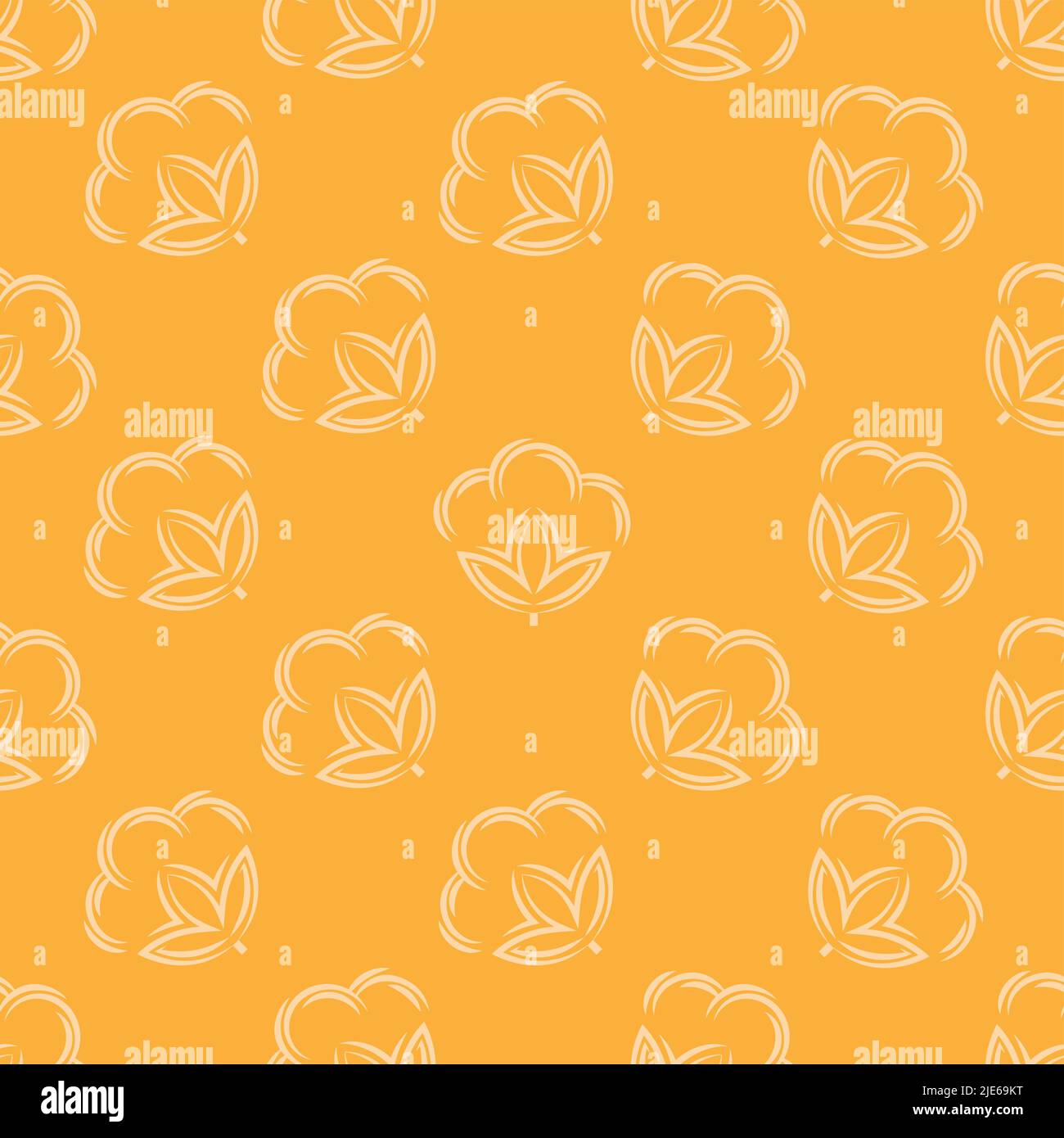 Cotton Flower Icon Seamless Pattern, Cotton Ball, Cotton Fiber Seamless ...