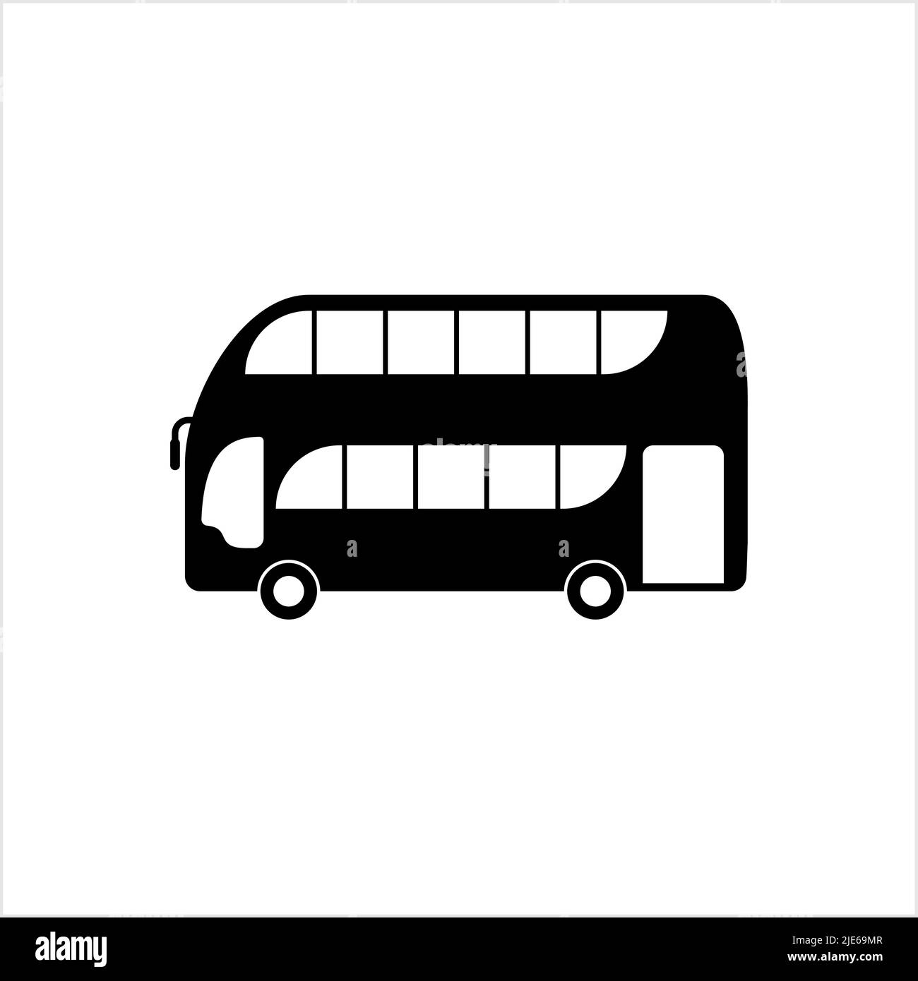 Double Decker Bus Icon, Bus Vector Art Illustration Stock Vector Image ...