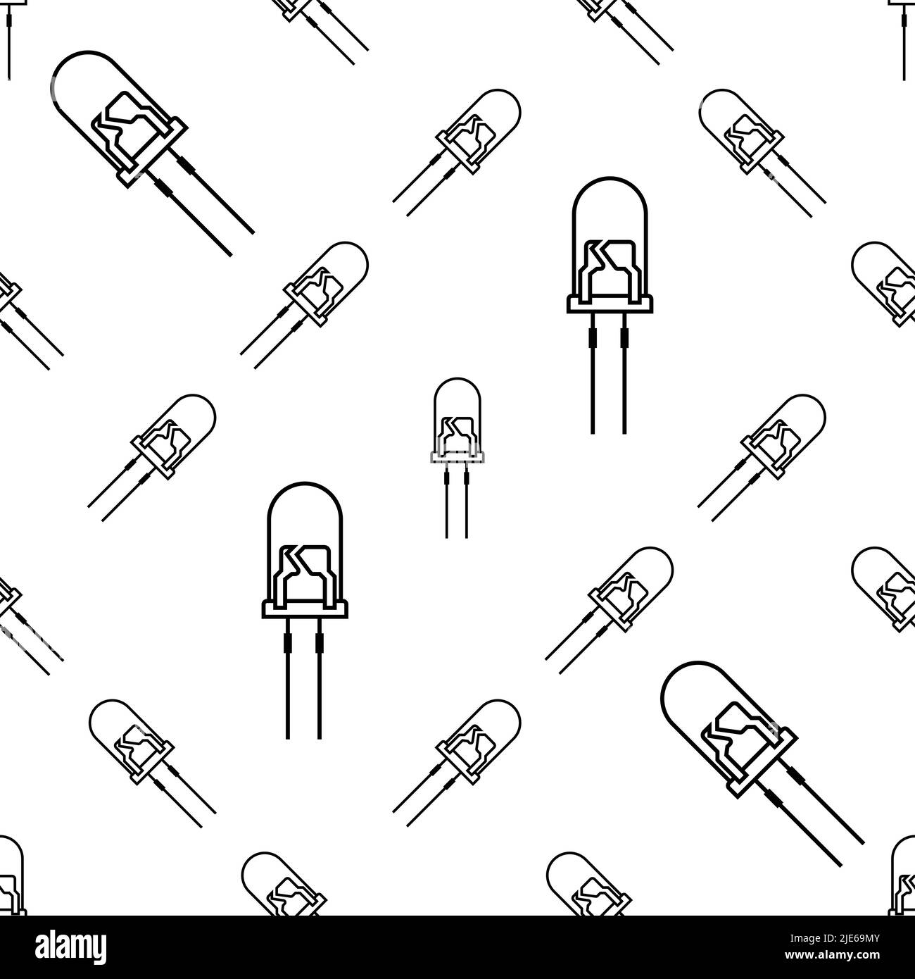 Led Icon Seamless Pattern, Light Emitting Diode Vector Art Illustration ...