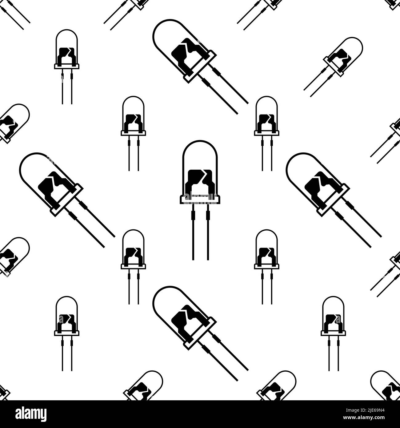 Led Icon Seamless Pattern, Light Emitting Diode Vector Art Illustration ...