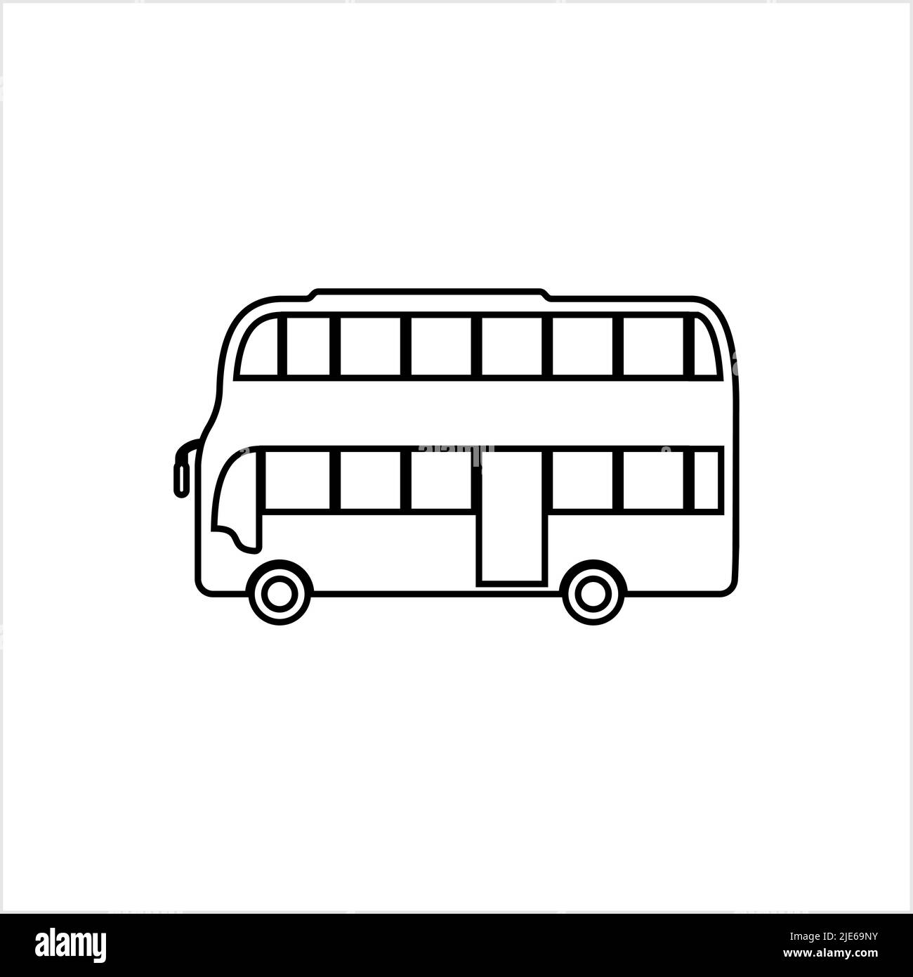 Double Decker Bus Icon, Bus Vector Art Illustration Stock Vector Image ...