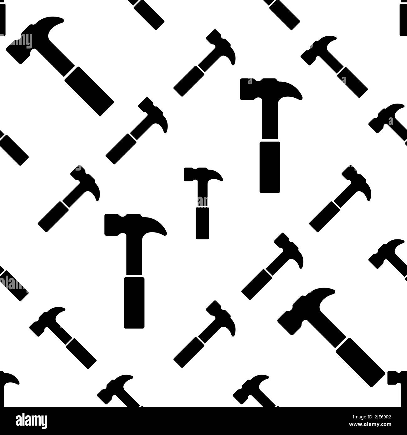 Hammer Icon Seamless Pattern, Tool Design Seamless Pattern Vector Art ...