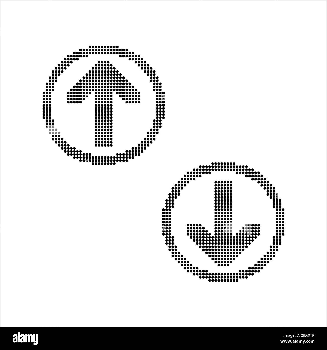 Dot Arrow Icon, Direction Arrow With Dots Icon, Halftone Arrow Vector Art Illustration Stock ...