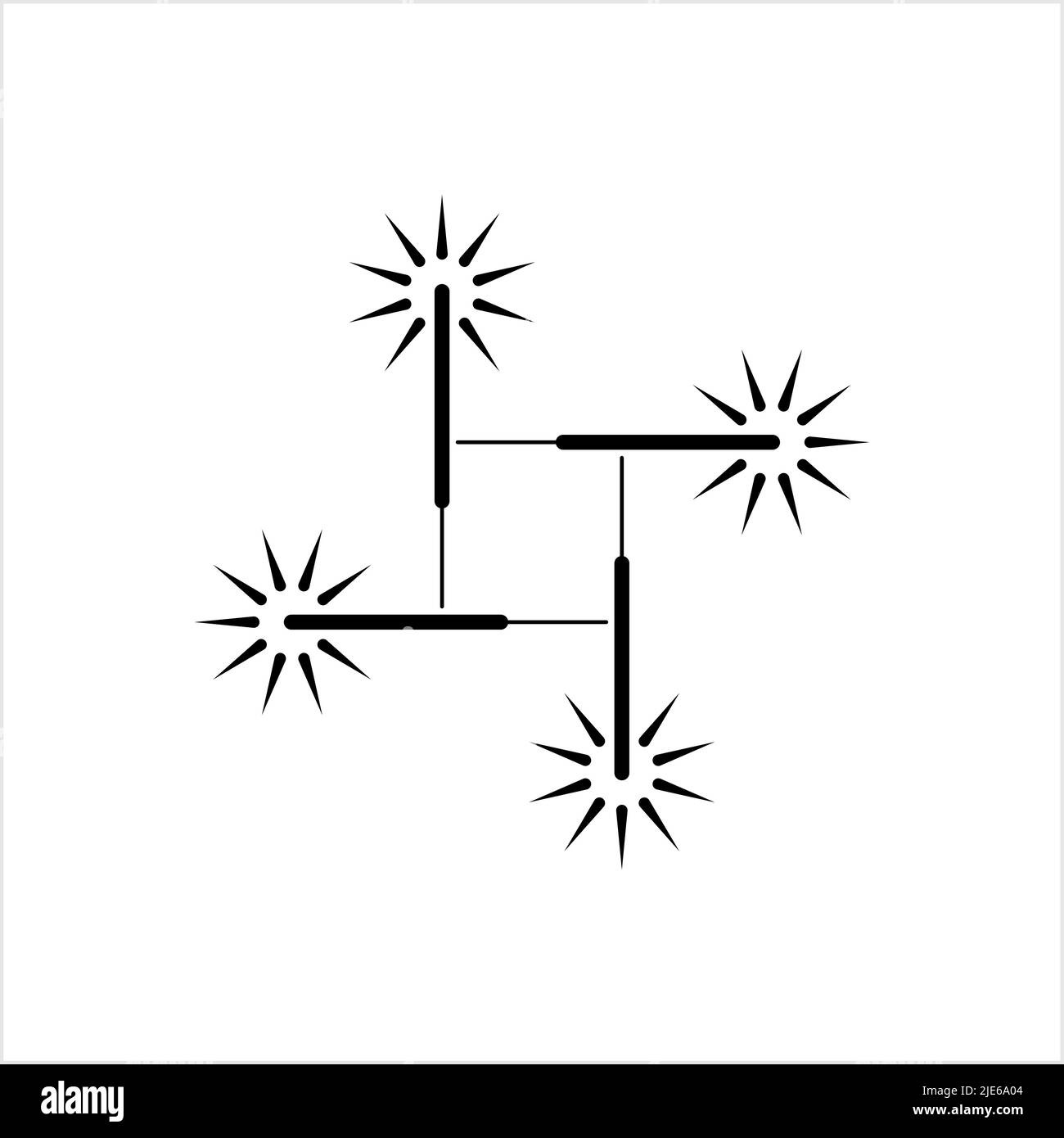 Black sparkler firework icon isolated Black and White Stock Photos ...
