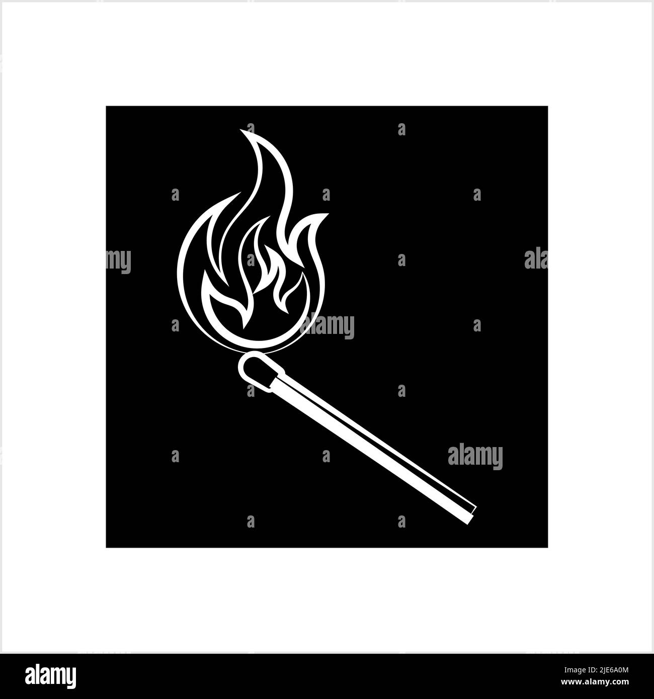 Lit Matchstick, Burning Matchstick Vector Art Illustration Stock Vector ...
