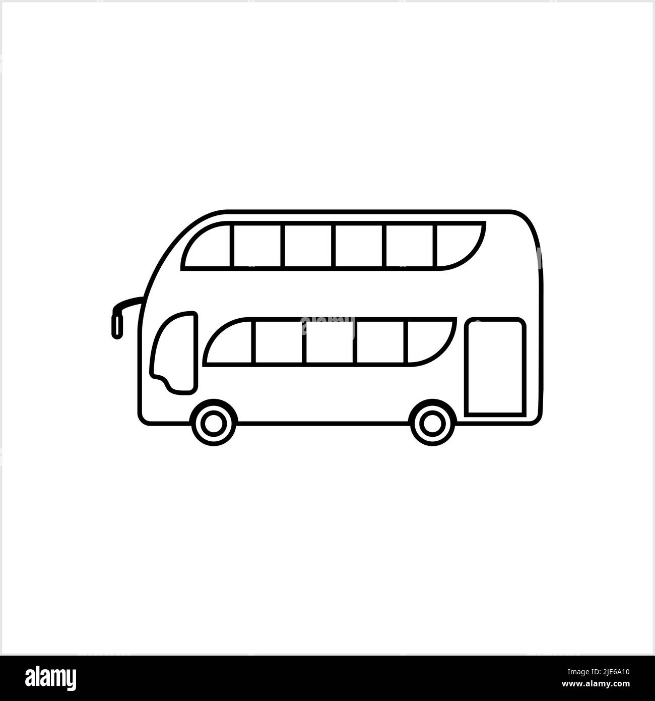 Double Decker Bus Icon, Bus Vector Art Illustration Stock Vector Image ...