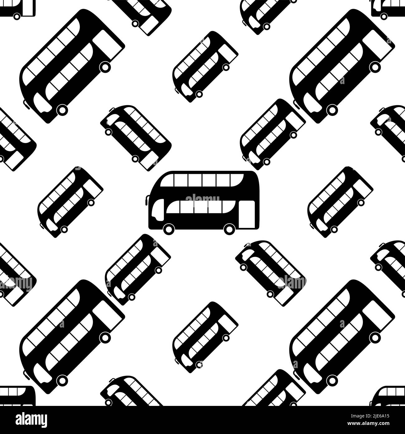 Double Decker Bus Icon Seamless Pattern, Bus Vector Art Illustration ...