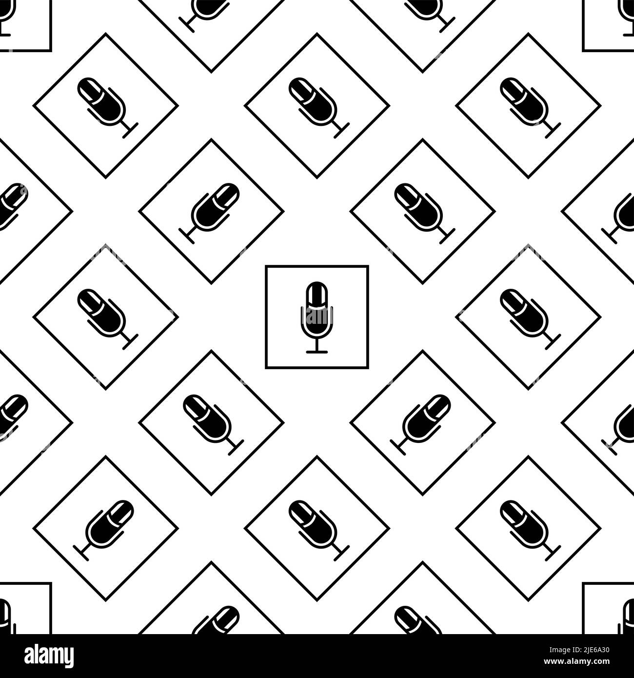 Microphone Icon Seamless Pattern Vector Art Illustration Stock Vector ...