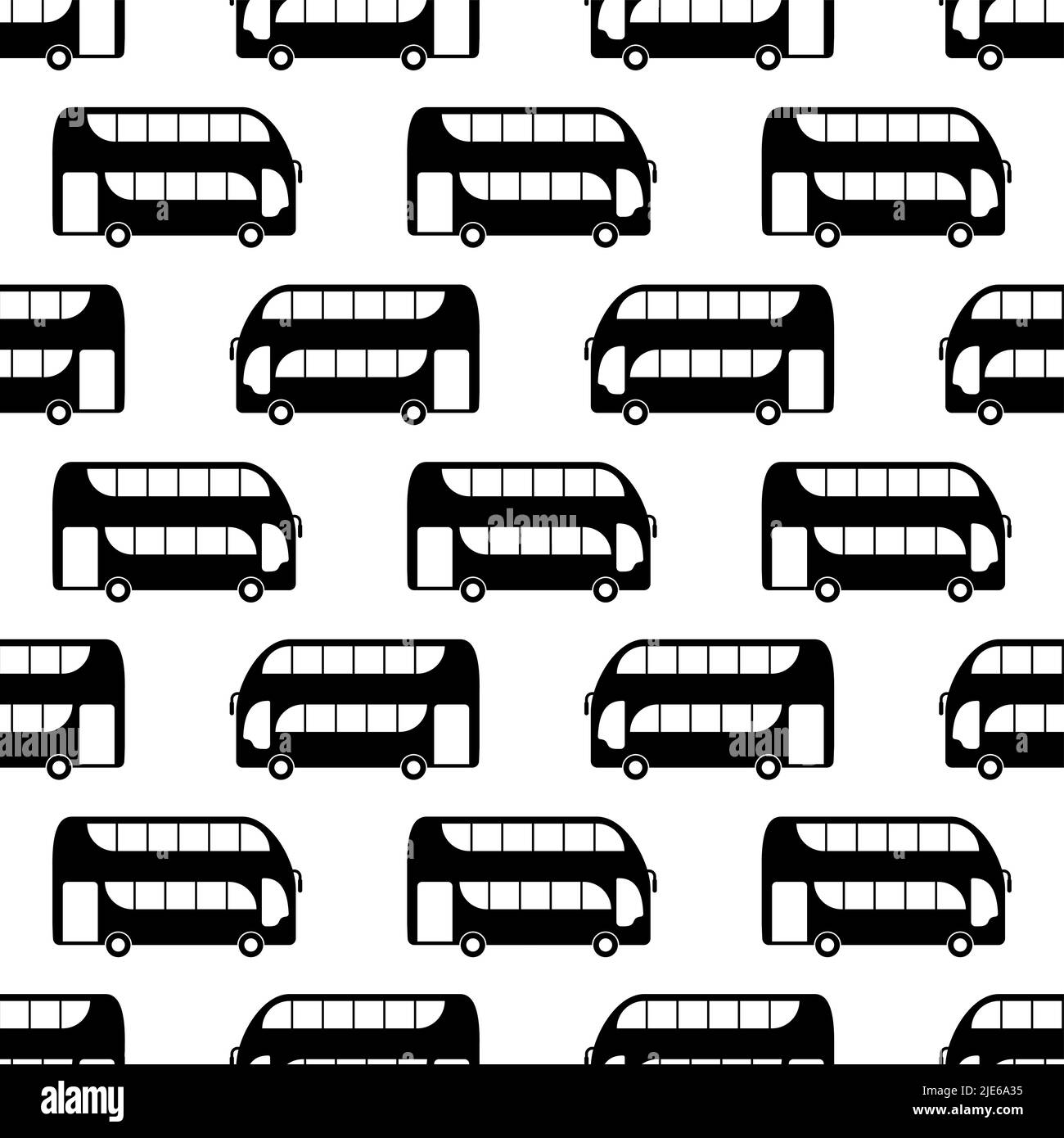 Double Decker Bus Icon Seamless Pattern, Bus Vector Art Illustration ...