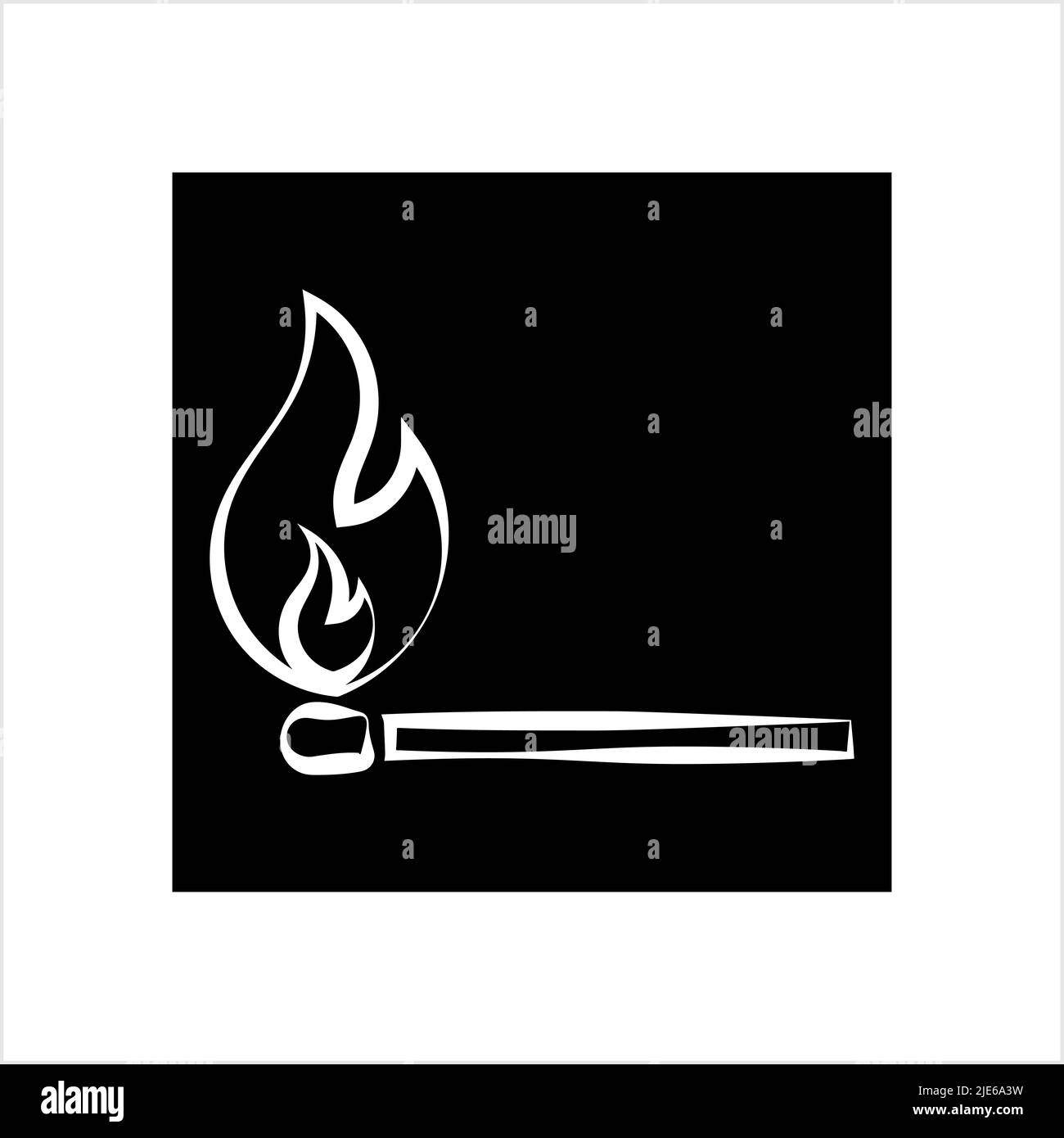 Lit Matchstick, Burning Matchstick Vector Art Illustration Stock Vector ...