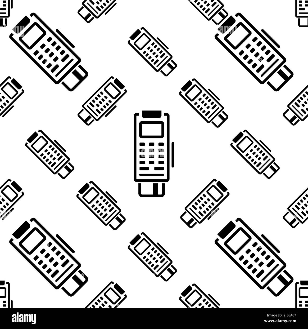 Pos Terminal Icon Seamless Pattern Vector Art Illustration Stock Vector ...