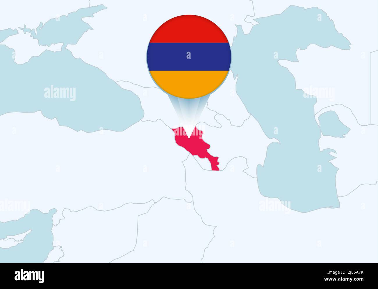 Europe with selected Armenia map and Armenia flag icon. Vector map and ...