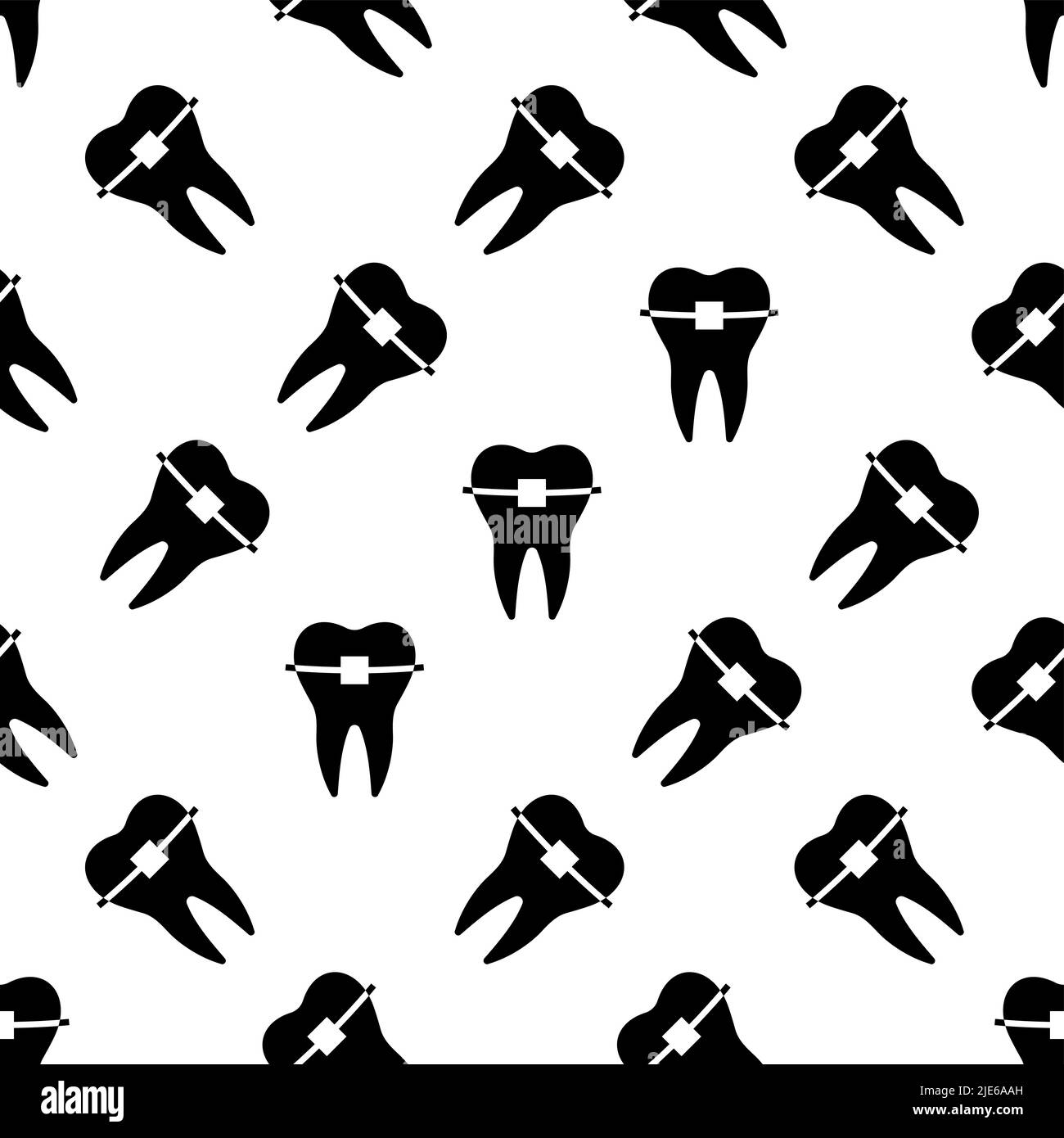 Tooth Braces Icon Seamless Pattern, Braces Vector Art Illustration ...