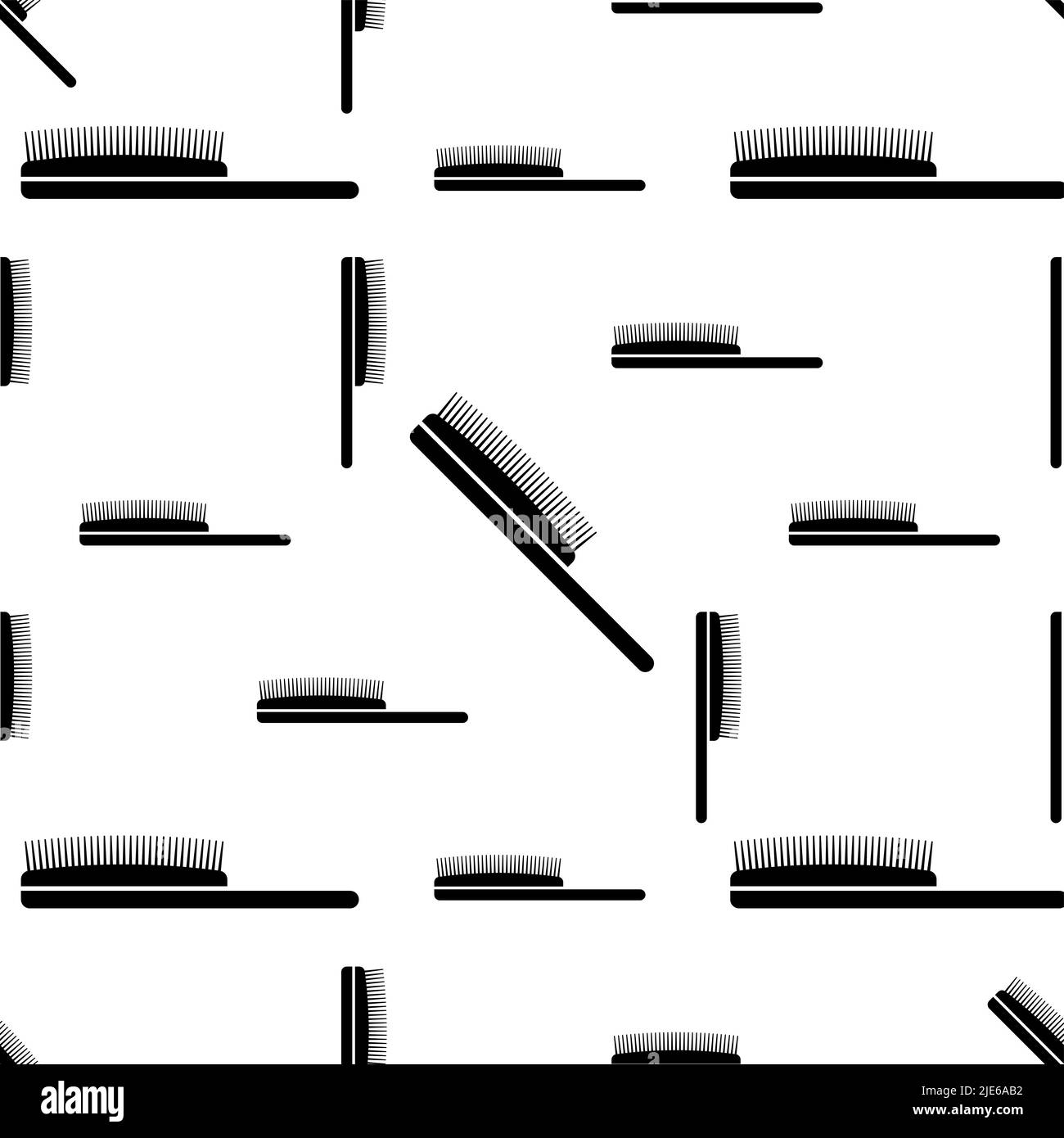 Hairbrush Icon Seamless Pattern, Comb Icon Vector Art Illustration ...