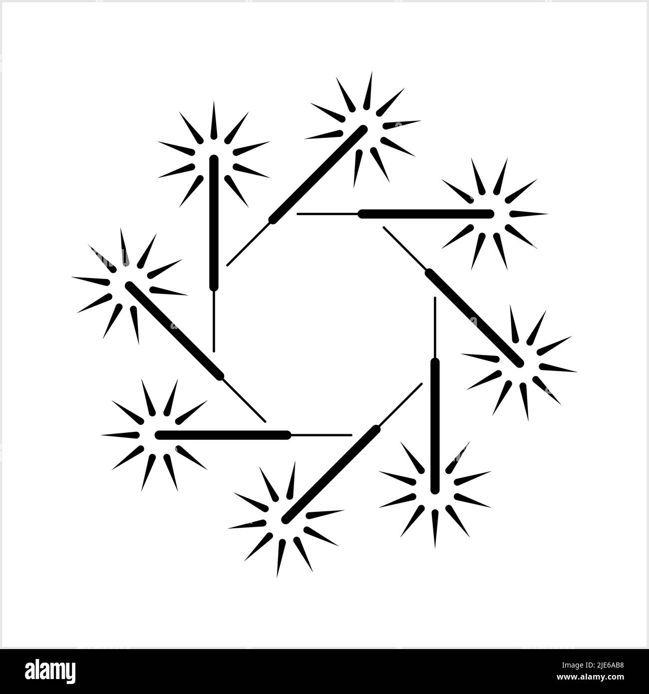 Black line sparkler firework icon Stock Vector Images - Alamy