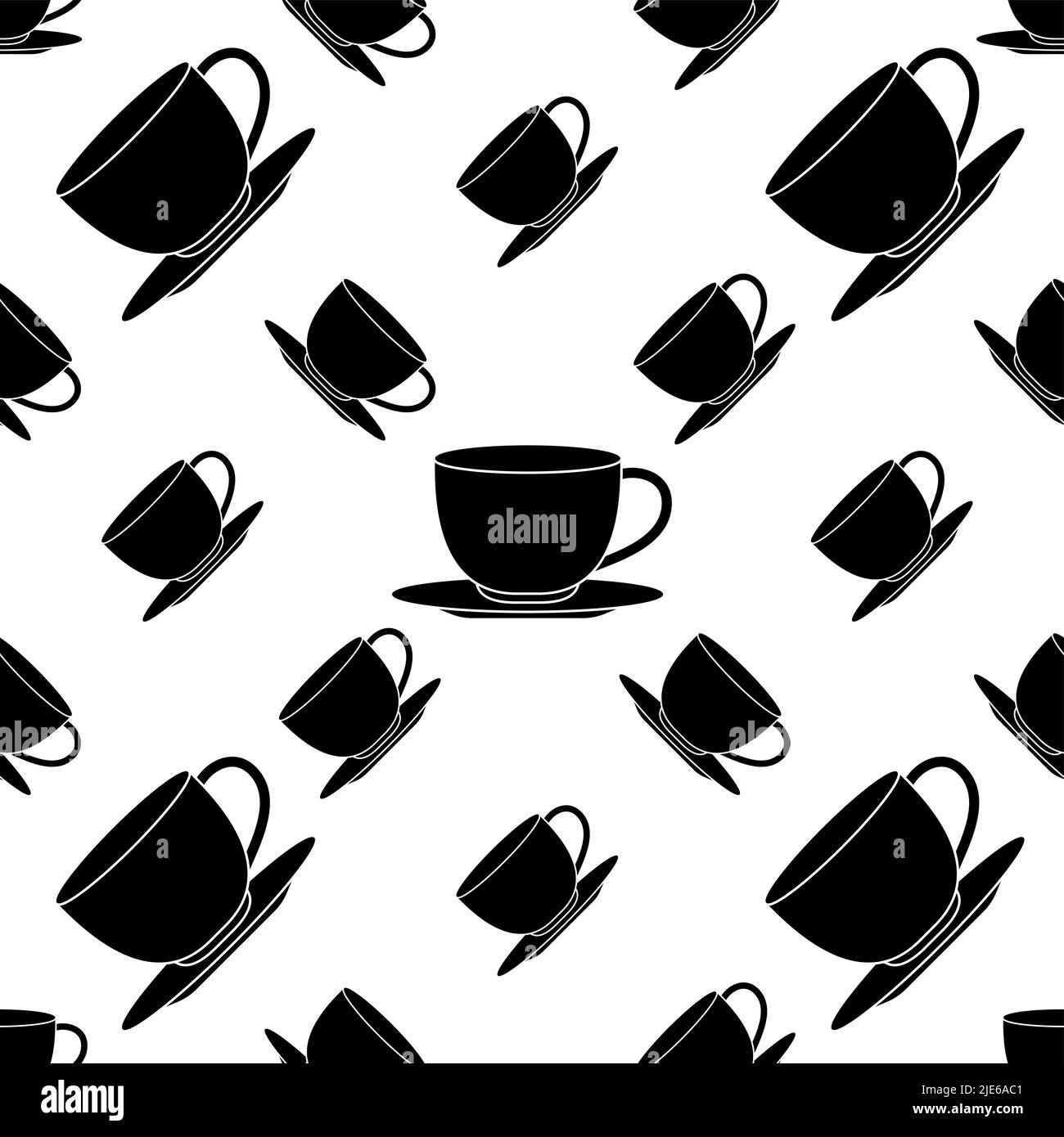 Tea Coffee Cup Seamless Pattern Vector Art Illustration Stock Vector ...