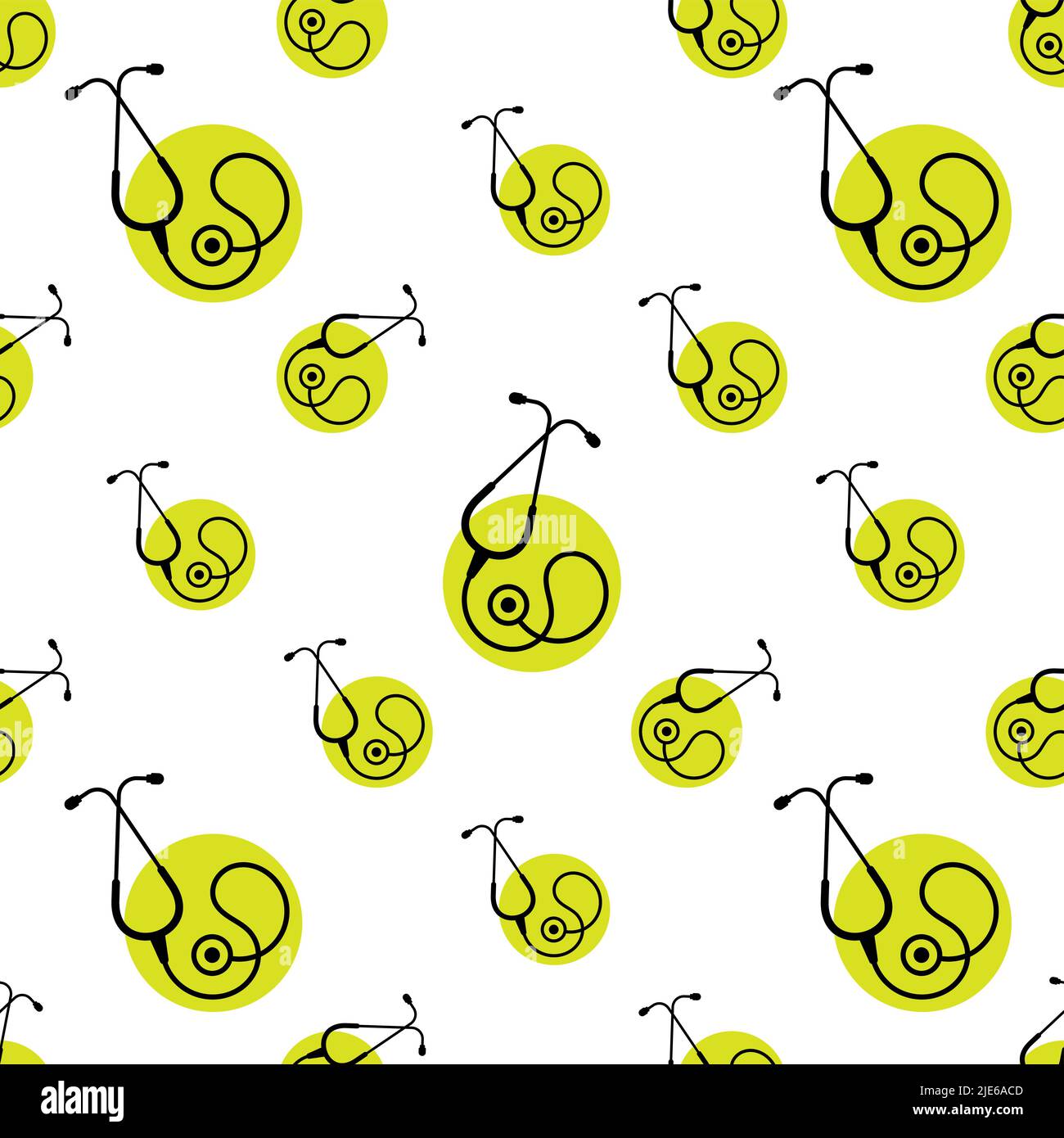 Stethoscope Icon Seamless Pattern, Acoustic Medical Device Vector Art ...