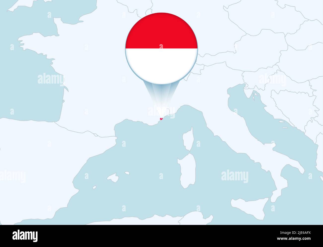 Europe with selected Monaco map and Monaco flag icon. Vector map and ...