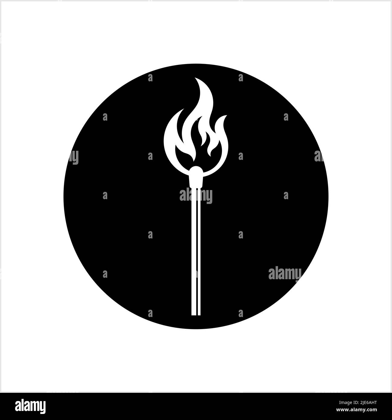 Lit Matchstick, Burning Matchstick Vector Art Illustration Stock Vector ...