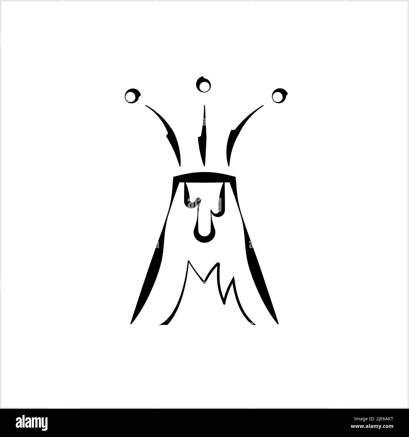 Volcano Icon, Lava, Volcanic Ash Blasting From Volcano Vector Art ...