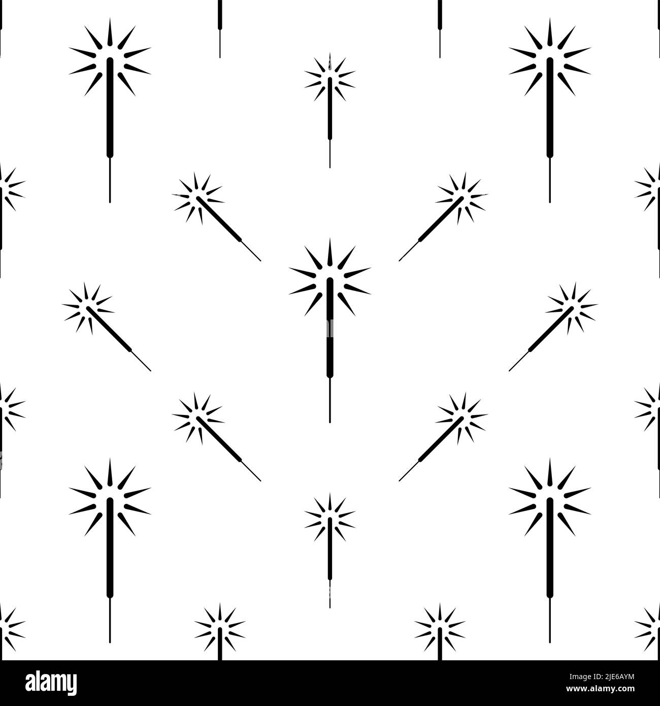 Sparkler Icon Seamless Pattern, Festival Firework Vector Art ...
