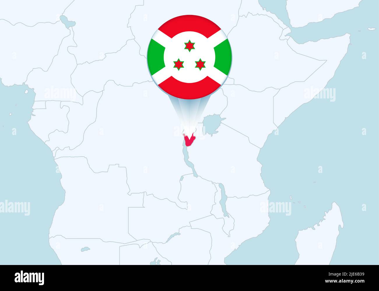 Africa With Selected Burundi Map And Burundi Flag Icon Vector Map And