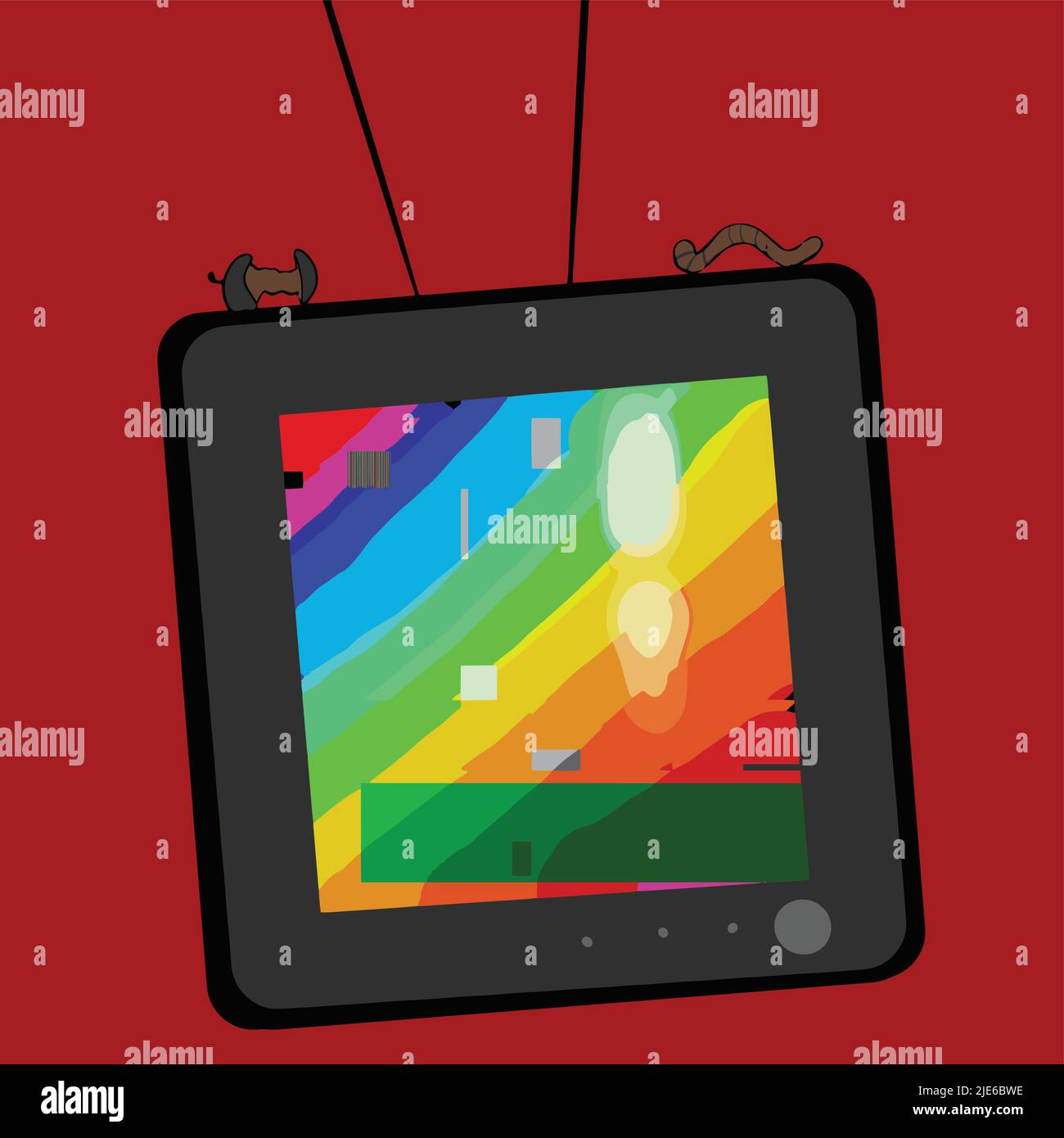 Abstract background with a TV in which interference is depicted Stock ...