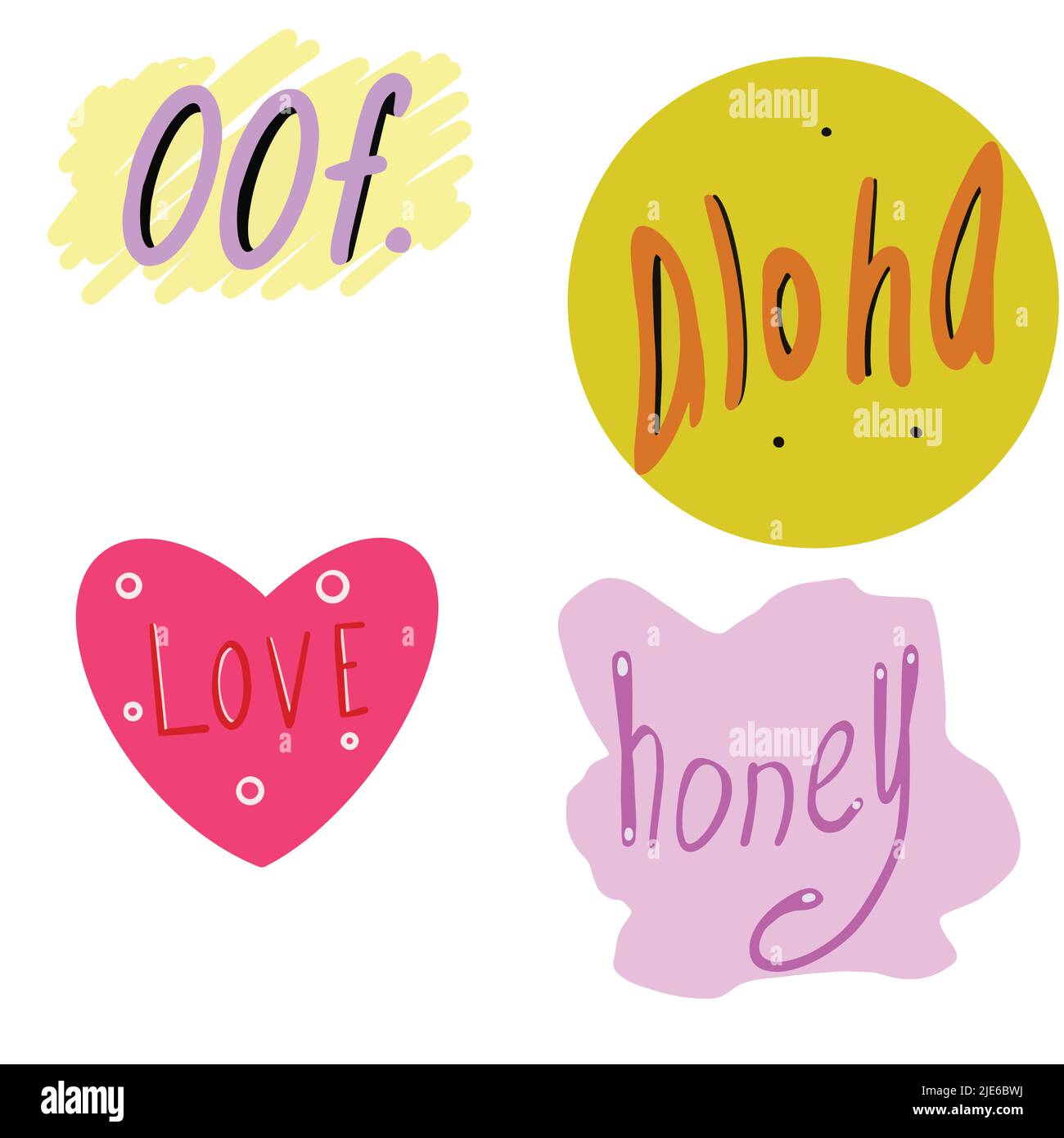 Fancy text for banners off and aloha love and honey creative ...