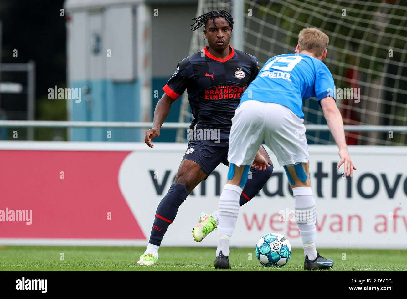 EINDHOVEN, NETHERLANDS - JUNE 25: Dante Sealy of PSV Eindhoven, Leonard ...