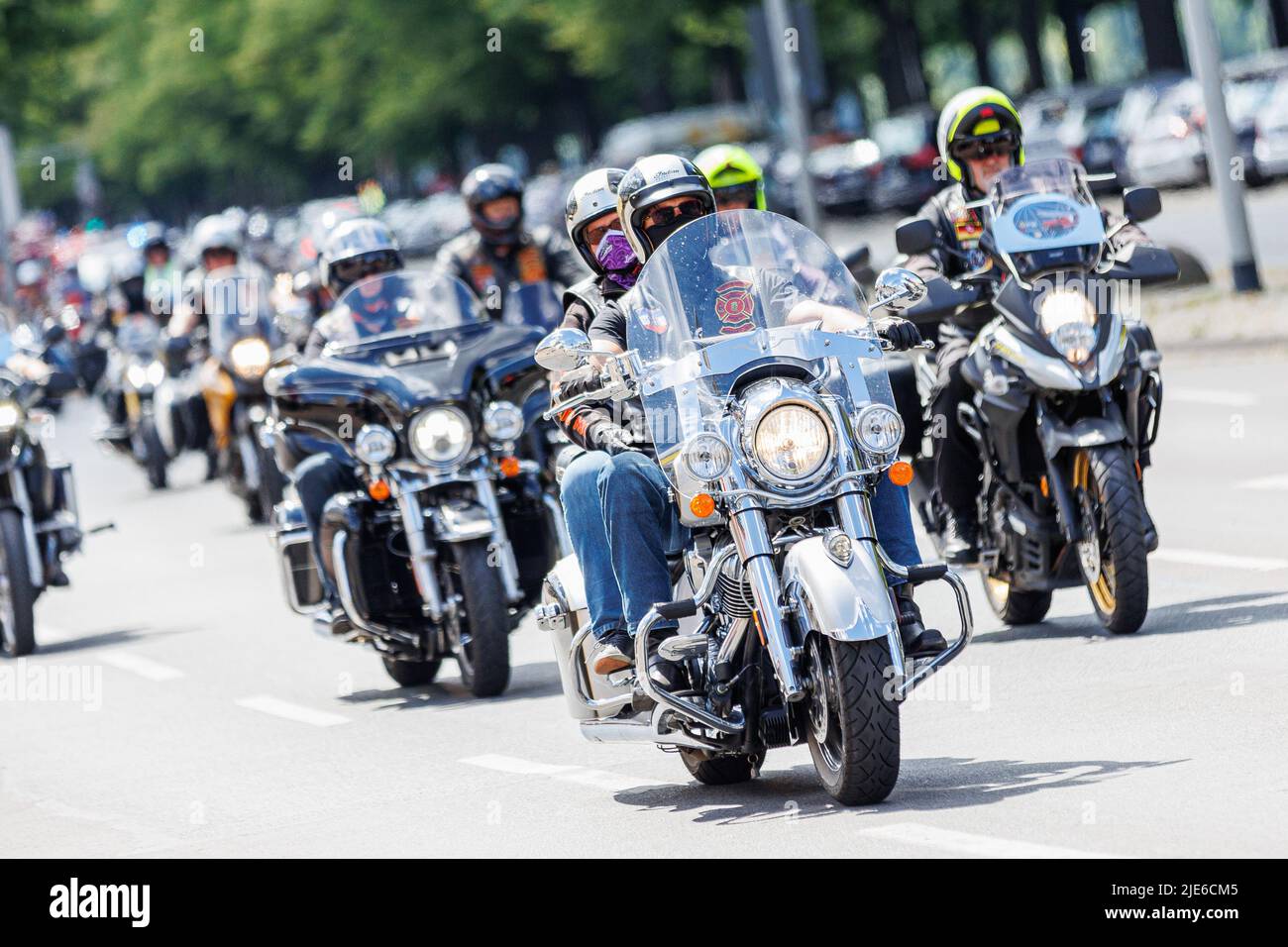 Hanover, Germany. 25th June, 2022. Members of the motorcycle club "Red ...