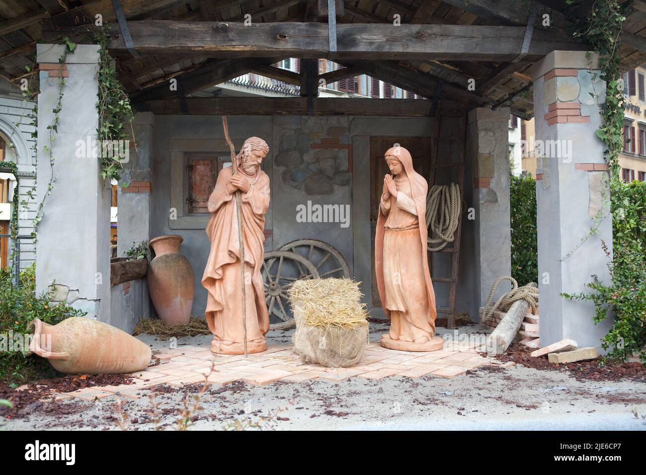 The outdoor Nativity scene the days before Christmas at the Duomo ...
