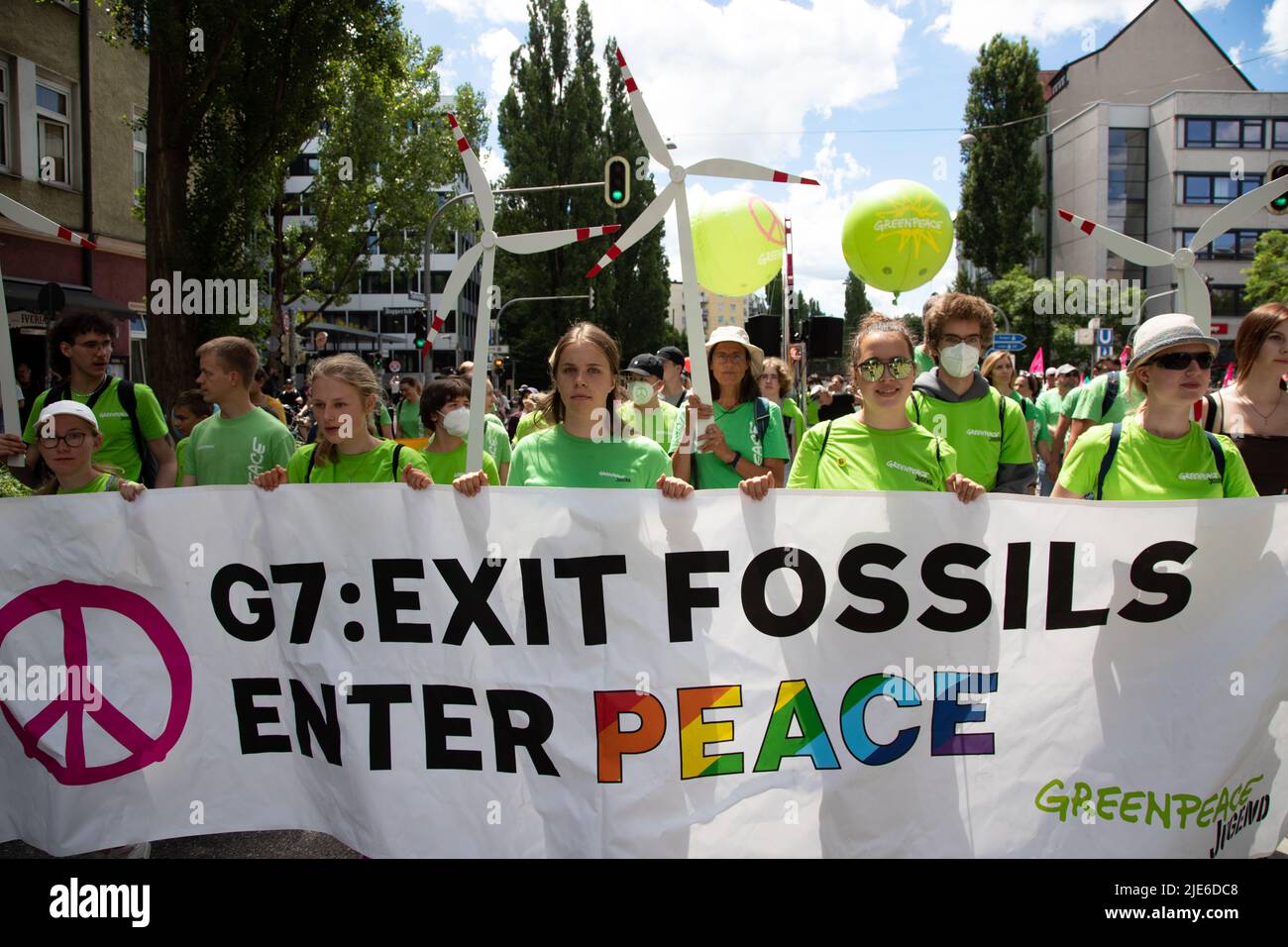 On June 25, 2022 7000 people joined the anti-G7 demo in Munich, Germany ...
