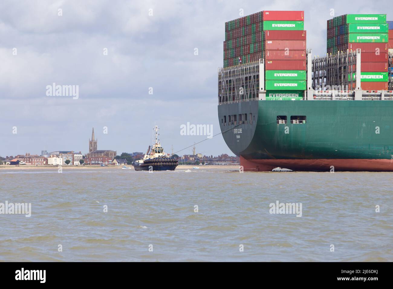Evergreen Container ship Ever Globe entering Harwich Haven on route to ...