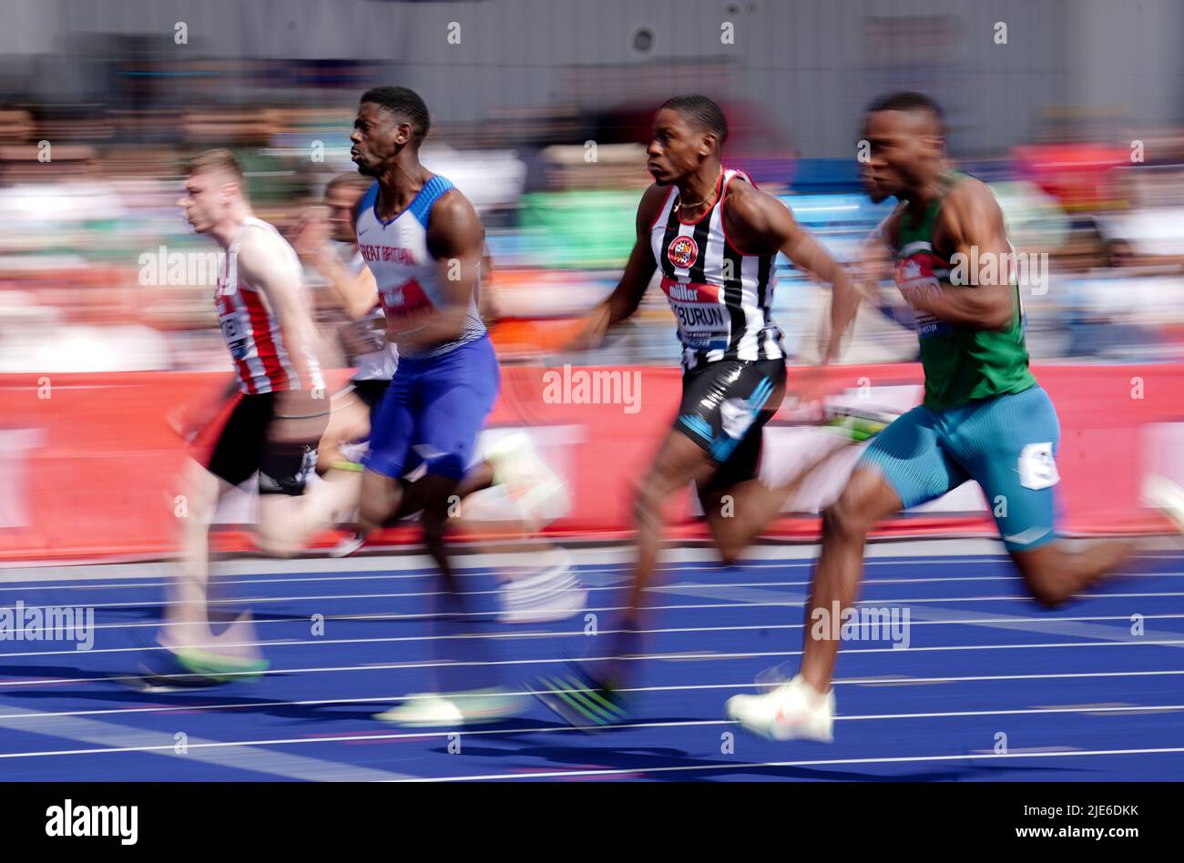 Reece Prescod in the Mens 100m Semi-Final during day two of the Muller ...