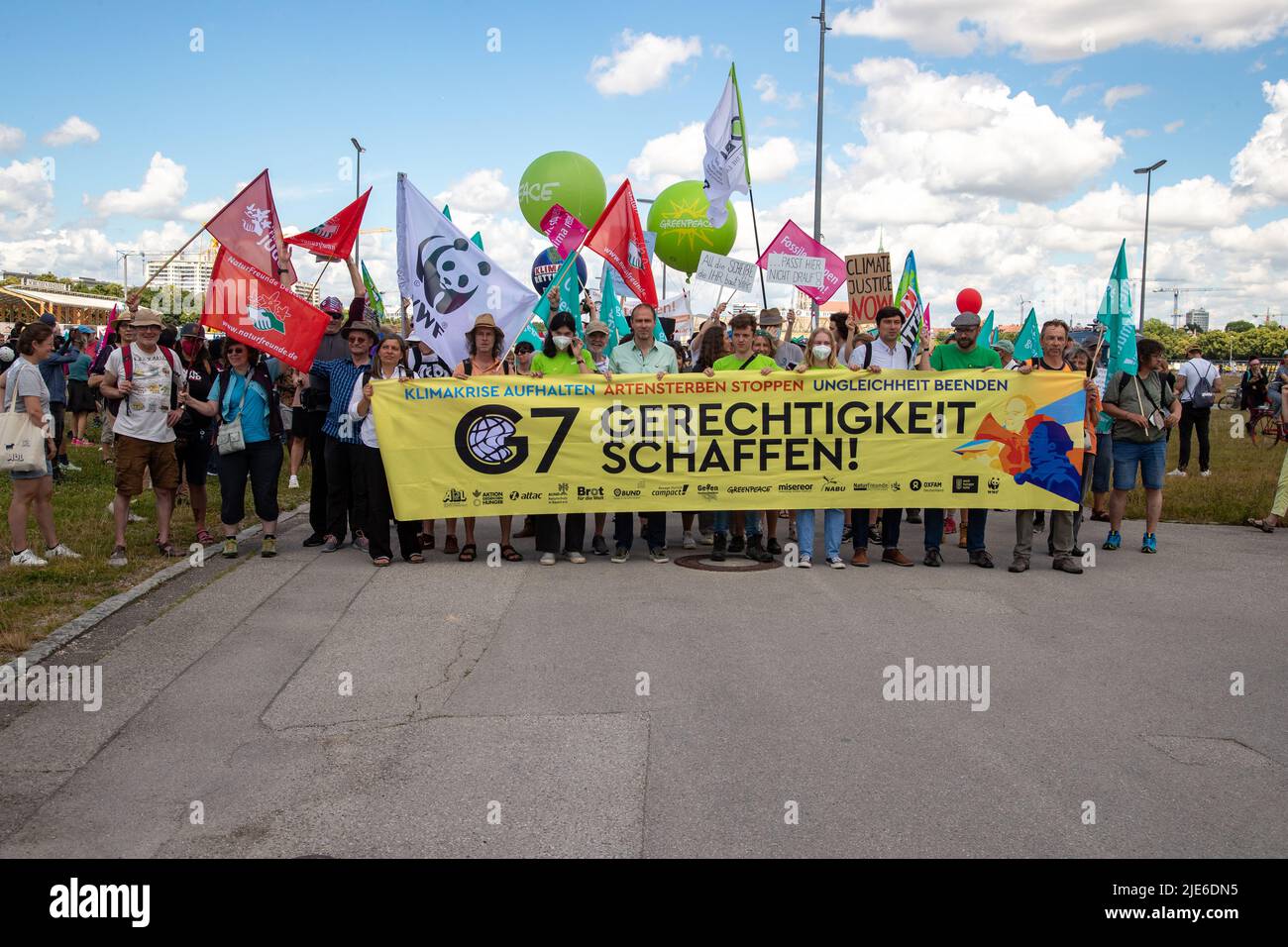 On June 25, 2022 7000 people joined the anti-G7 demo in Munich, Germany ...