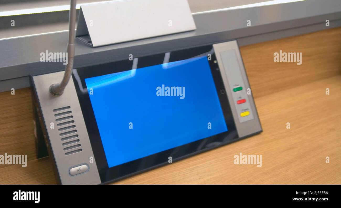Voting room, conference room, electronic voting system Stock Photo - Alamy Voting room, conference room, electronic voting system Stock Photo - Alamy