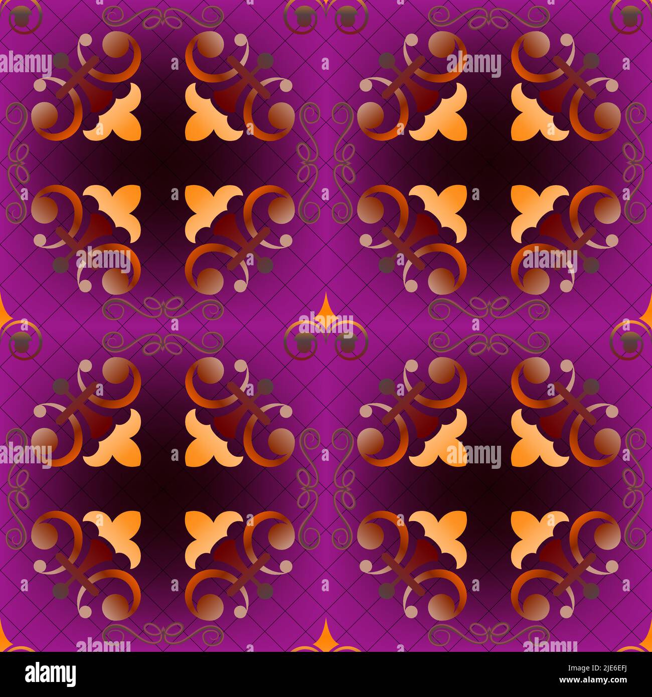 Seamless, abstract, colorful pattern of elements in Arabic, Asian ...