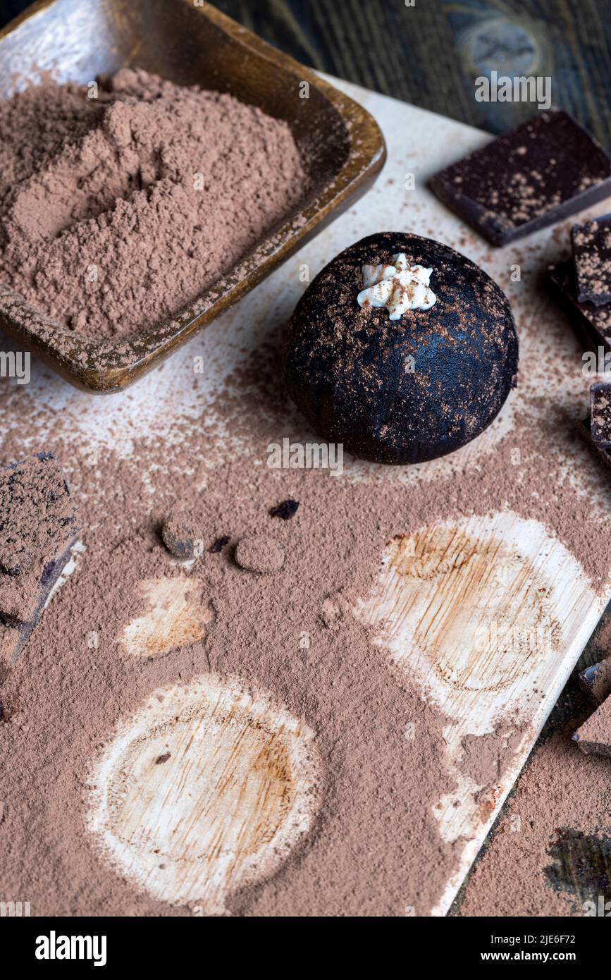 chocolate rum potato cake, a traditional Eastern European dish with ...