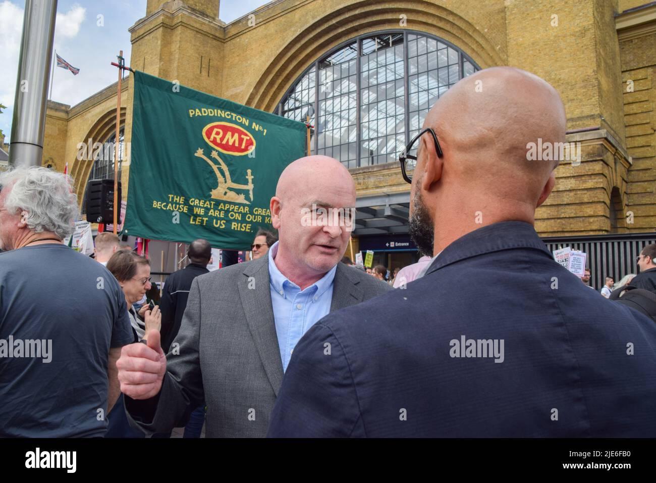 London, UK. 25th June 2022. RMT union General Secretary Mick Lynch ...