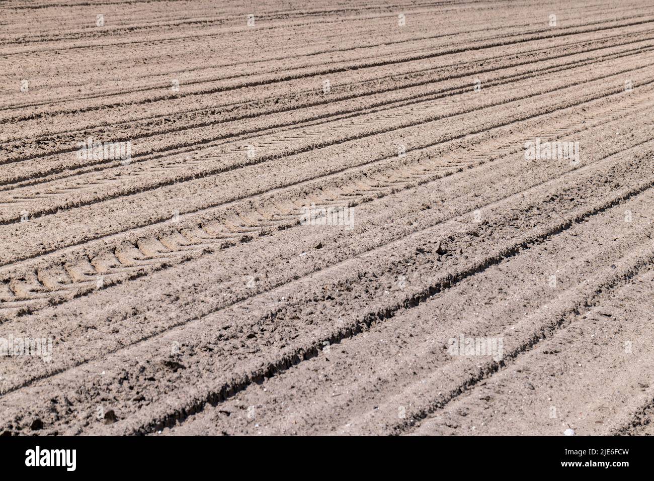 plowed soil in an agricultural field during tillage, agriculture and ...