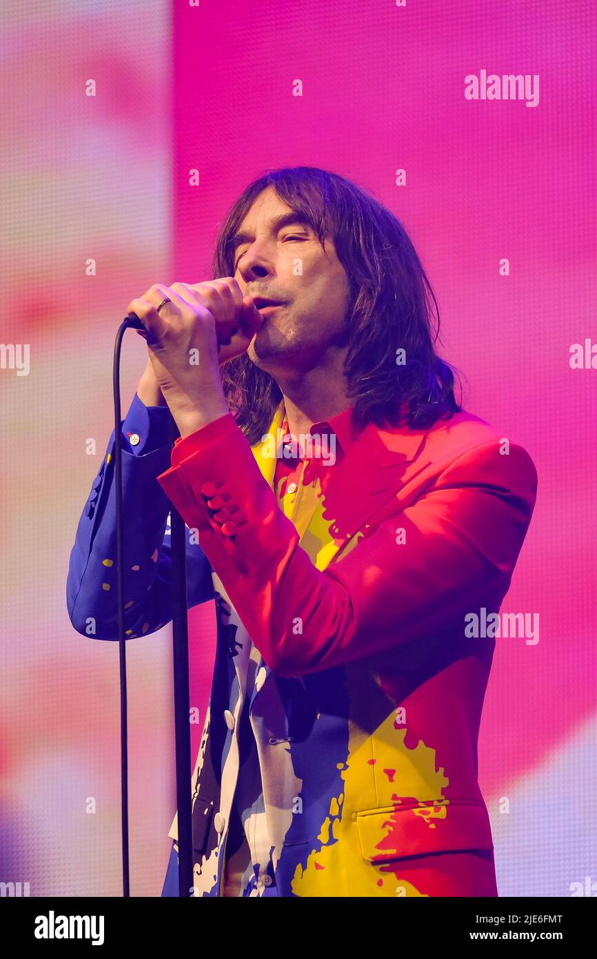 Scottish born frontman with alternative rock band Primal Scream, Robert ...