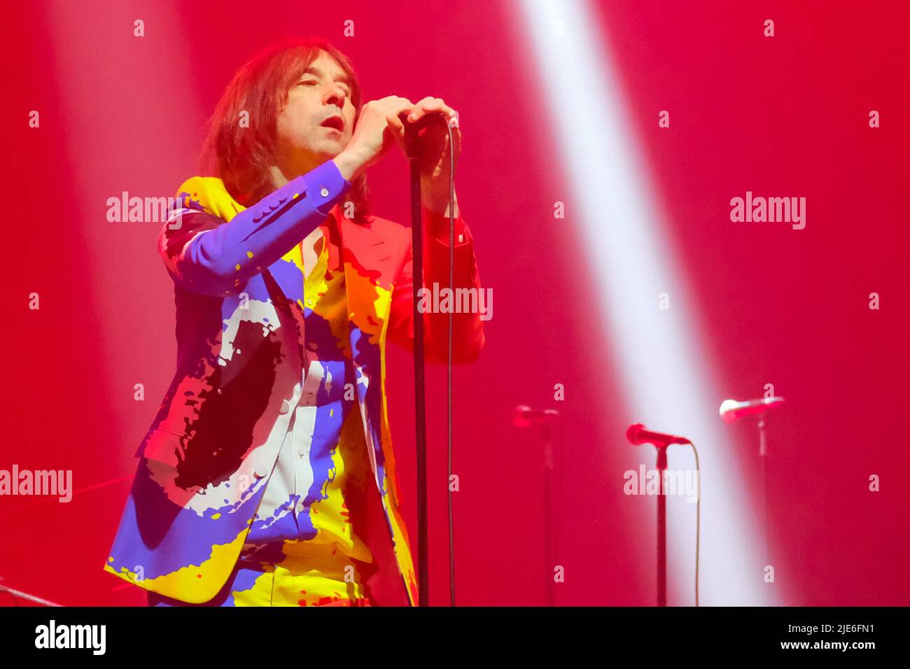 Scottish born frontman with alternative rock band Primal Scream, Robert ...