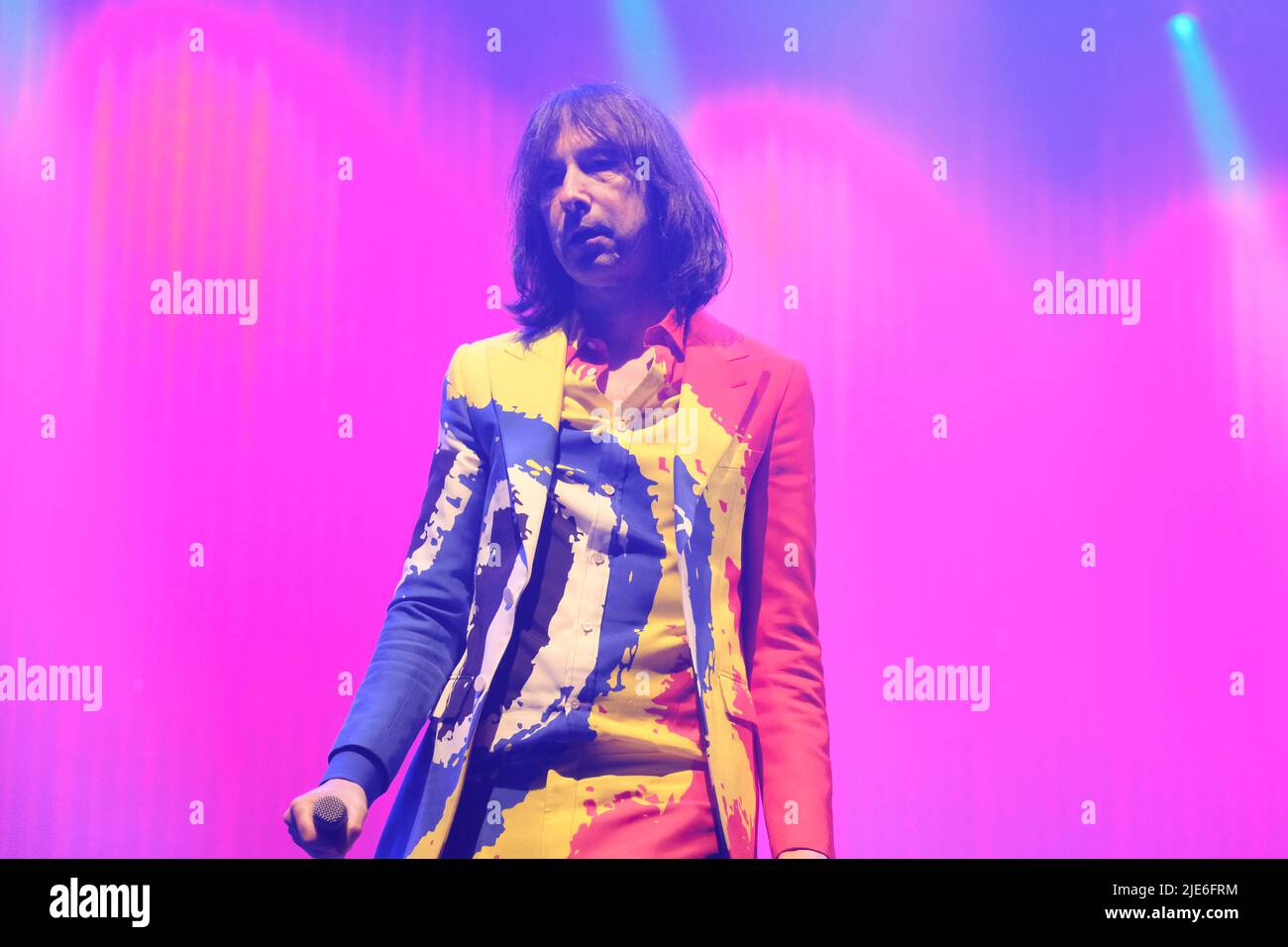 Scottish born frontman with alternative rock band Primal Scream, Robert ...