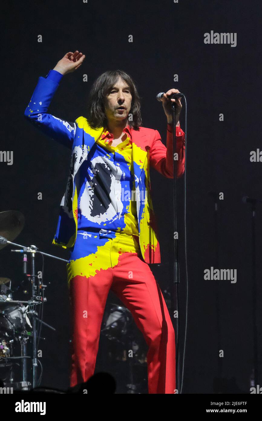 Scottish born frontman with alternative rock band Primal Scream, Robert ...